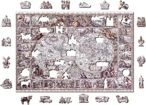 WOODEN CITY Dřevěné puzzle Mapa doby objevů / 505 dílků / od 14 let