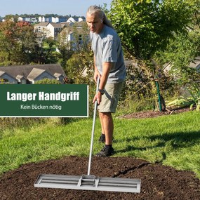 Costway Urovnávací hrábě s ergonomickou rukojetí, robustní nářadí na trávu