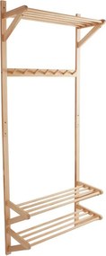 Předsíňová sestava z borovicového dřeva ve světle přírodní barvě 75x190x32 cm Cole – Jotex
