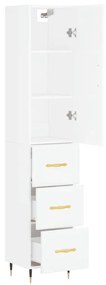 Skříň highboard bílá s vysokým leskem 34,5x34x180 cm kompozit