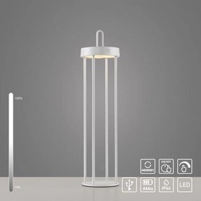 LD 19301-16 ANSELM LED stolní lampa na baterie bílá 50cm dotykový stmívač IP44 zahradní svítidlo 2700K - JUST LIGHT