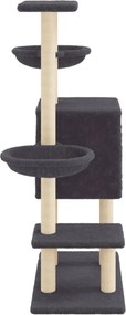 Škrabadlo pro kočky se sisalovými sloupky tmavě šedé 117 cm 172120