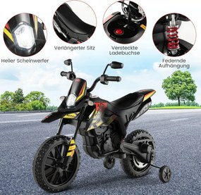 Costway 12 Dětský elektromotocykl V s tréninkovými koly Licencovaný elektrický