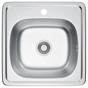 Erga HD, 1-komorový ocelový dřez 485x485x160 mm, vzor dekor, ERG-MLS-HD4848D