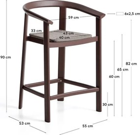 Hnědá dřevěná zahradní barová židle Erice – Kave Home