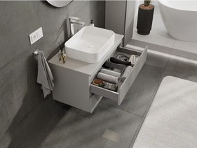 Mexen Rivel, koupelnová skříňka 80 cm s pracovní deskou, 2 zásuvky, drážkovaná, matná šedá, 91A20-08047-2-BFFC62