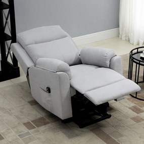 Elektrická stojací židle HOMCOM s funkcí polohování pro seniory, světle šedá na dotek lnu 83 x 89 x 102 cm, pohodlná pomůcka pro stání | Aosom.de