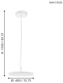 Eglo 33675 - LED RGBW Stmívatelný lustr na lanku CERIGNOLA-C LED/21W/230V + DO