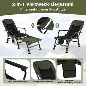 Costway Velké rybářské křeslo Skládací kempingové křeslo Heavy Duty