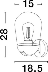 NV 9060194 Venkovní nástěnné svítidlo OMIKA tmavě šedý hliník a čiré sklo E27 1x12W 220-240V bez žárovky IP54 - NOVA LUCE