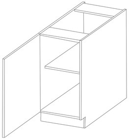 Dolní jednodveřová skříňka SOPHIA - šířka 40 cm, světle šedá / bílá