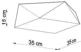 Stropní svítidlo Hexa, 1x bílé plastové stínítko, (bílý plast), (35 cm)