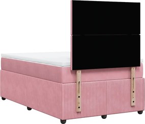 Box spring postel s matrací růžová 120 x 200 cm samet 3292309