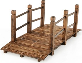 Costway Masivní dřevěný zahradní můstek 150 cm, hnědý