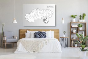 Obraz na korku černobílá mapa Slovenské republiky