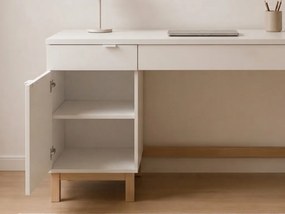 Dětský psací stůl MODEL se šuplíky a skříňkou Zvolte barvu: Světle modrá s bílým úchytem, Zvolte rozměr: 100x60 cm, Zvolte stranu: Levá