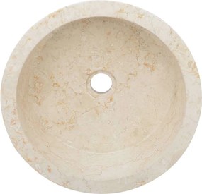 Umyvadlo krémové Ø 40 x 15 cm mramor 149177