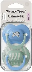 Tommee Tippee Ultimate Fit DECO silikonový dudlík 6-18 m BOY 2ks - víc