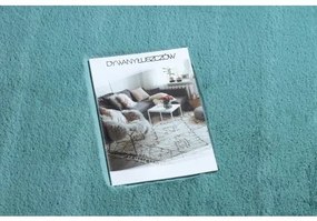 Dywany Luszczow Kusový koberec kulatý BUNNY aqua modrý, imitace králíčí kožešiny Rozměr koberce: 100 cm KRUH
