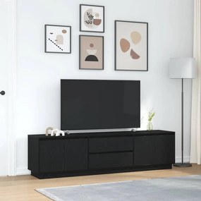 TV skříňka s LED osvětlením černý dub 193,5x41x50 cm 3328436