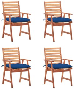 Zahradní jídelní židle s poduškami 4 ks masivní akáciové dřevo,  3078345