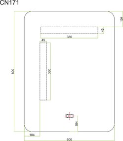Mereo Mereo, LED zrcadlo hranaté 60x80 cm z rámu z broušené oceli, MER-CN171S