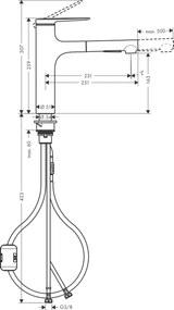 Hansgrohe Zesis M33, páková kuchyňská baterie 160, vytahovací sprška, 2jet, vzhled nerezu, HAN-74822800