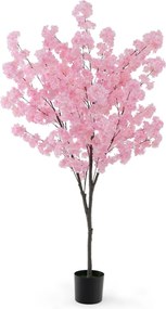 Costway 190 cm Umělý strom třešňového květu Umělá rostlina s květy v růžové