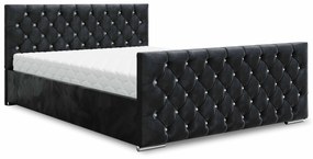 Manželská postel 160 cm Quintin (černá) (s roštem a úložným prostorem). 1047134