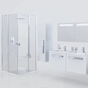 RAVAK Sprchové dveře CHROME CSD1 80 satin+Transparent (0QV40U00Z1)