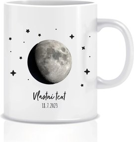 Personalizovaný klasický bílý keramický hrníček 300 ml s měsíční fází
