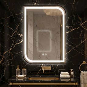 Rea Zone, LED zrcadlo, 60x80 cm, černá matná, HOM-00208