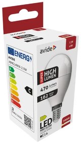 Ultra úsporná prémiová LED žárovka E14 2,9W 470lm G45, teplá, ekv. 40W, 3 roky