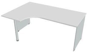 Stůl ergo 180 x 120 cm, pravý Hobis Gate GE 1800 60 P Dekor lamino podnože: bílá, Dekor korpusu: šedá, Barva nohy: šedivá
