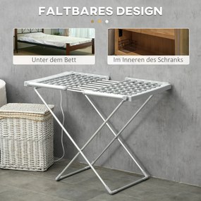 HOMCOM Sušák na prádlo s tepelnou funkcí, 45-55 ℃, skládací, 144L x 53B x 96V cm