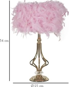 Stolní lampa Tarty 54 cm růžovo-zlatá