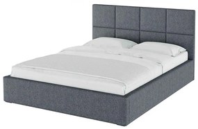 Šedá čalouněná dvoulůžková postel s úložným prostorem s roštem 180x200 cm Bufo Bed – MESONICA