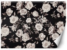 Fototapeta, Černobílé květiny - 150x105 cm
