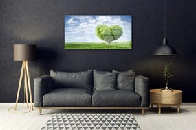 Obraz na skle Strom Srdce Příroda 100x50 cm