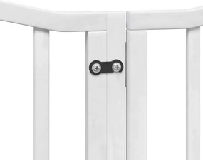 Zábrana pro psy s dvířky skládací 9 panelů bílá 450 cm topol 3155591