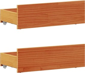Postel bez matrace s čelem voskově hnědá 75 x 190 cm borovice 3308791