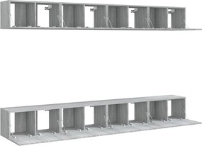 TV skříňky 8 ks šedé sonoma 60 x 30 x 30 cm kompozitní dřevo 3120309