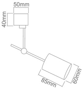 Minimalistické bodové svítidlo Stick bílá
