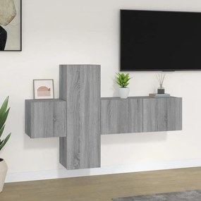 vidaXL 3dílný set TV skříněk kompozitní dřevo [3120224] Barva: šedá sonoma