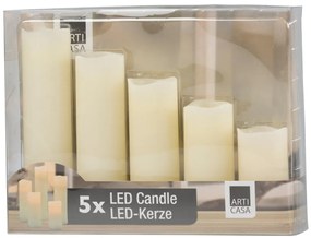 Sada LED voskových svíček, 5 kusů