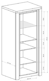 Obývací stěna LIVINIO | 4 díly | 376,5 cm | sestava C | V CENĚ LED LIŠTY | ribbeck/bílá lesk