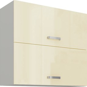 KARMEN | horní skříňka 80 GU-72 2F výklopná | 80 cm | světle šedá/krémová lesk