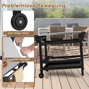 Costway HDPE grilovací vozík s podnosem na koření a držákem a rukojetí na láhve