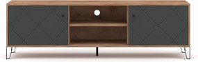 TV stolek Bilbao 183 cm dub Craft Tobacco/grafit