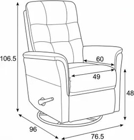 Polohovací křeslo šedé TV-H9327 GREY2